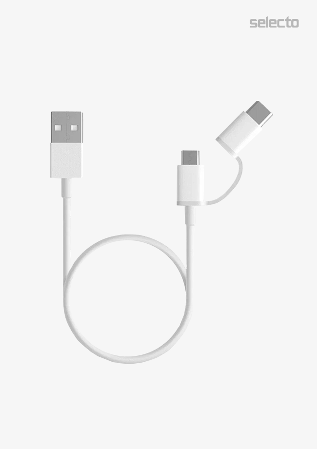 MI 2 IN 1 USB CABLE MICRO USB TO TYPE C (30CM)– Selecto